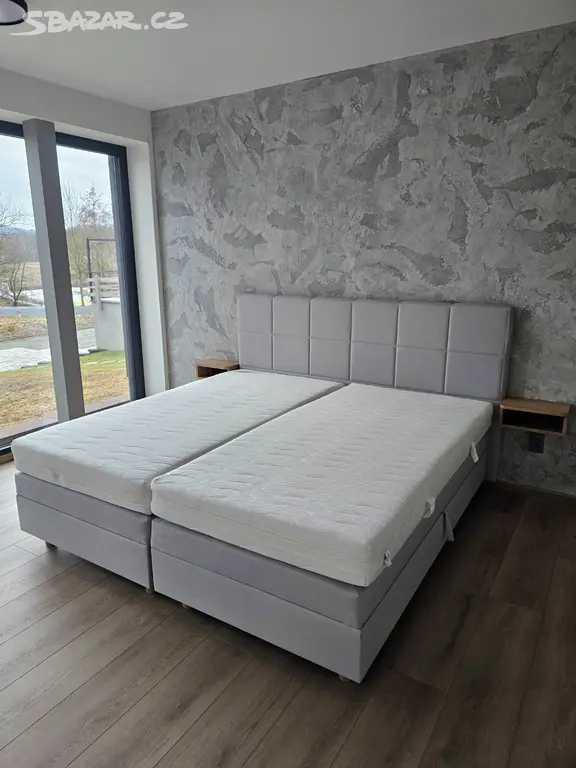 Luxusní postel Boxspring 200x200 cm - šedá - NOVÁ - Frýdek-Místek ...