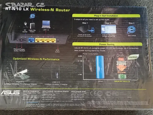 Nový wifi router Asus RT-N10 LX - Ostrava - Bazar - Sbazar.cz