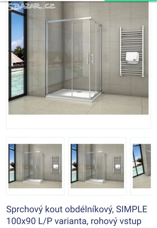 Prodám rohový sprchový kout 100x90 L/P varianta - Opava (nečleněná část ...