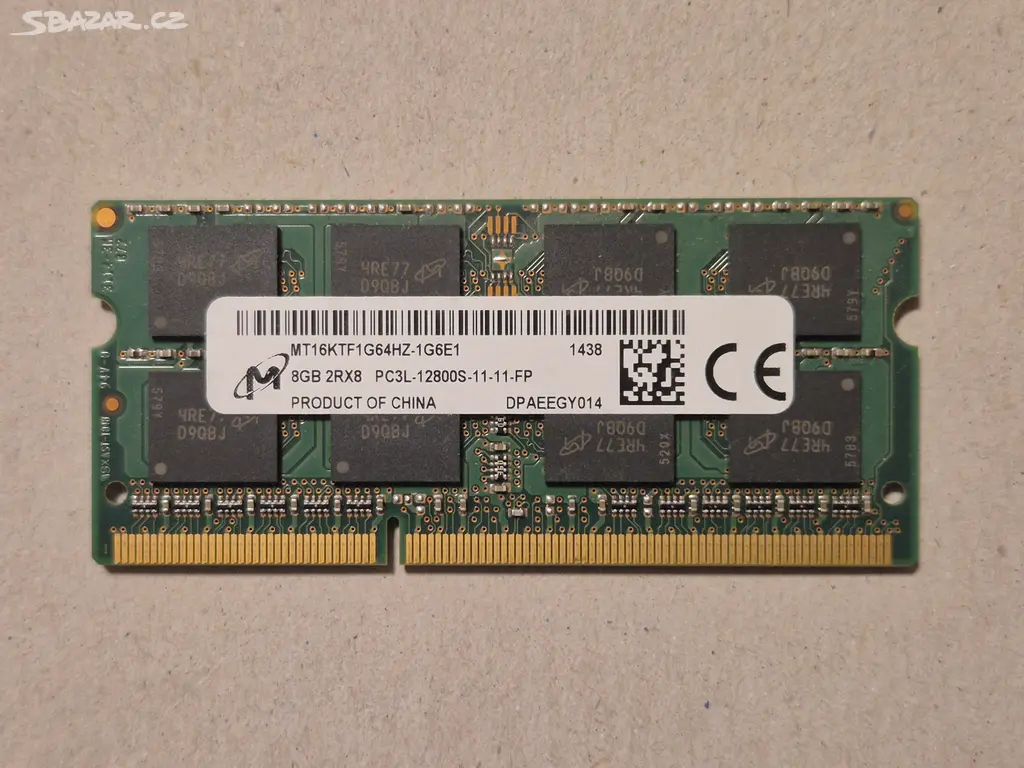 Paměť RAM MICRON 8GB, DDR3, 1600MHz, CL11, SODIMM. - Červený Újezd ...