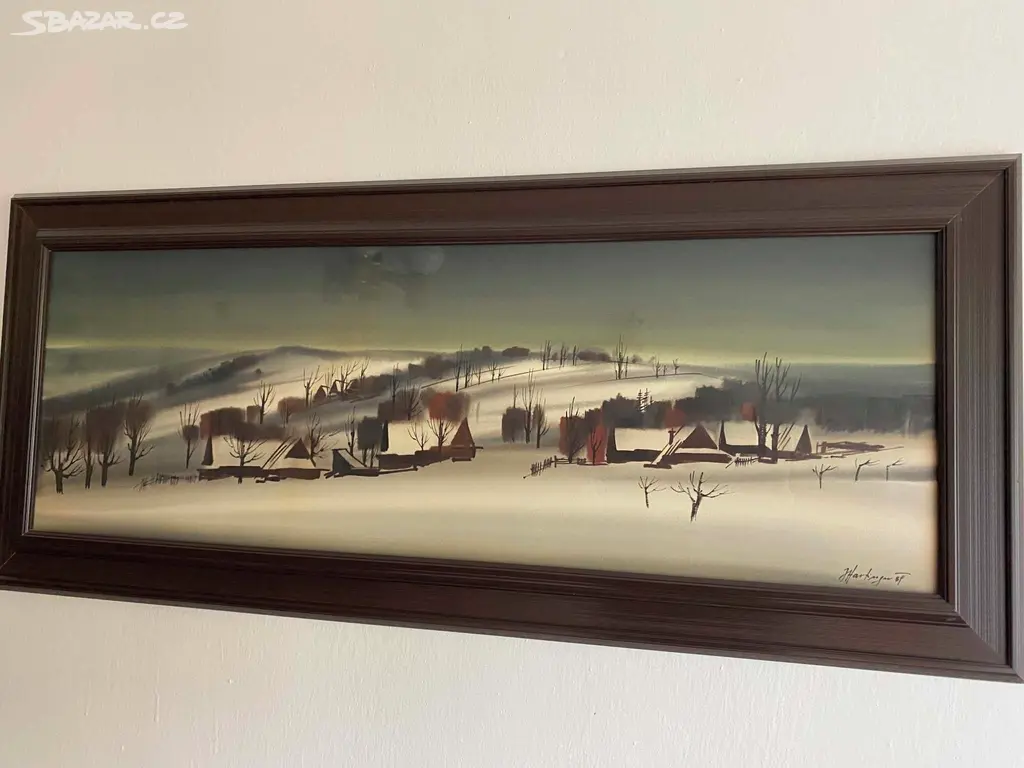 Originál Ilja Hartinger 1989 "Zima na Valašsku" - Vsetín - Bazar ...
