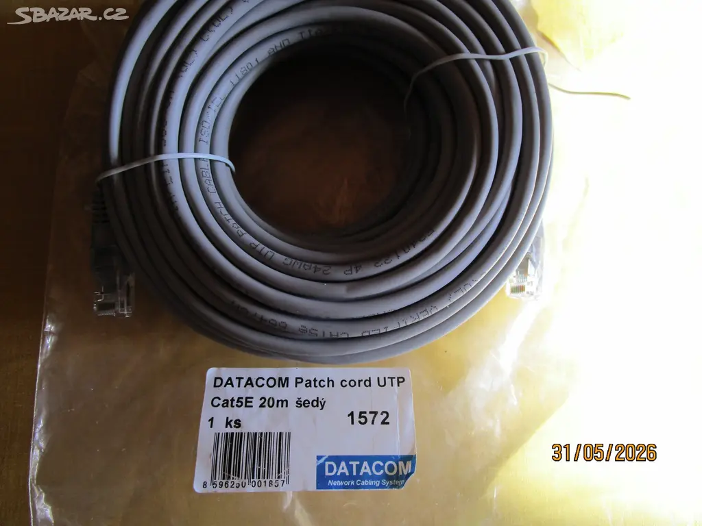 Síťový kabel LAN ETHERNET PATCHCORD 20 m - Hulín - Bazar - Sbazar.cz