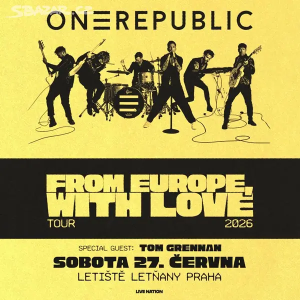 Prodám lístek na koncert OneRepublic - Olomouc - Bazar - Sbazar.cz