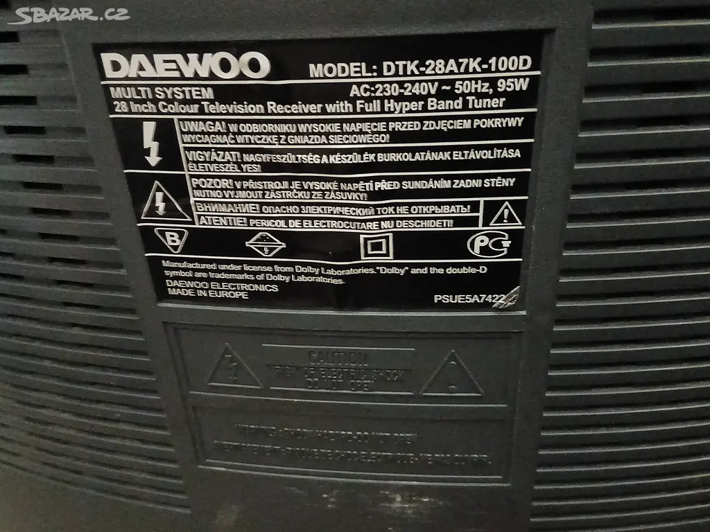 Televize DAEWOO 28 palců (71cm ) herní CRT - Tábor - Bazar - Sbazar.cz