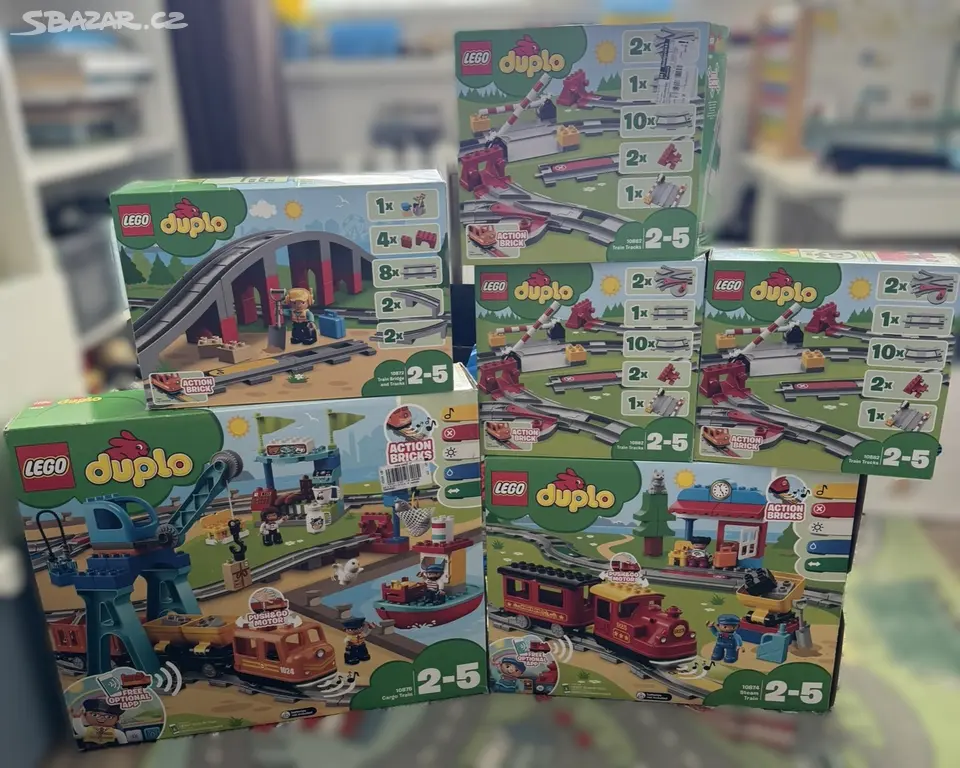 Prodám velkou sadu dvou LEGO DUPLO vláčků a kolejí - Praha - Bazar ...