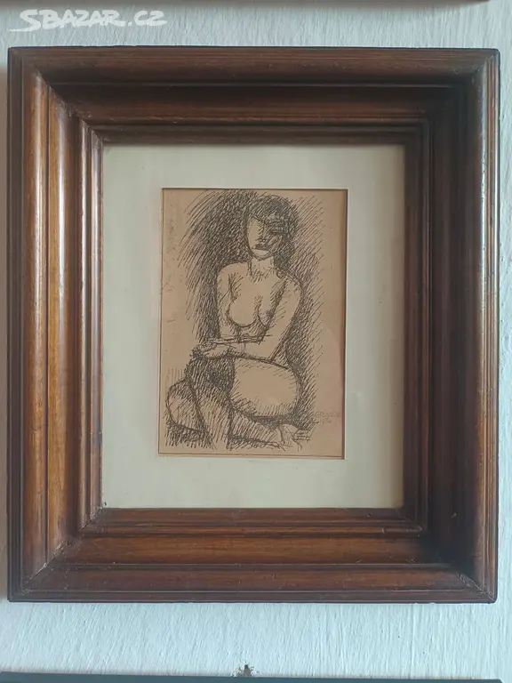 Původní litografie Sedící akt (1934) Gromaire - Praha - Bazar - Sbazar.cz